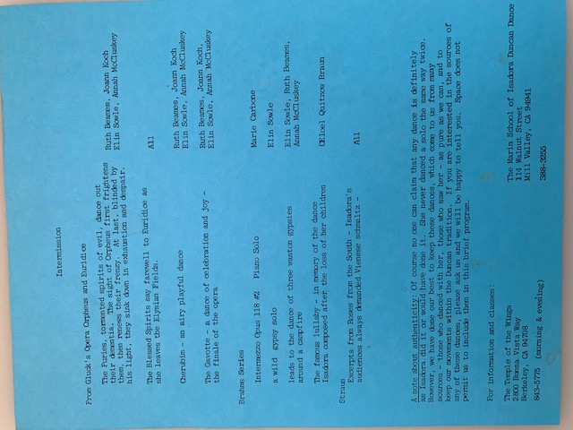 The Collection of Annah G McCluskey - Julia Morgan Theatre Performance ...